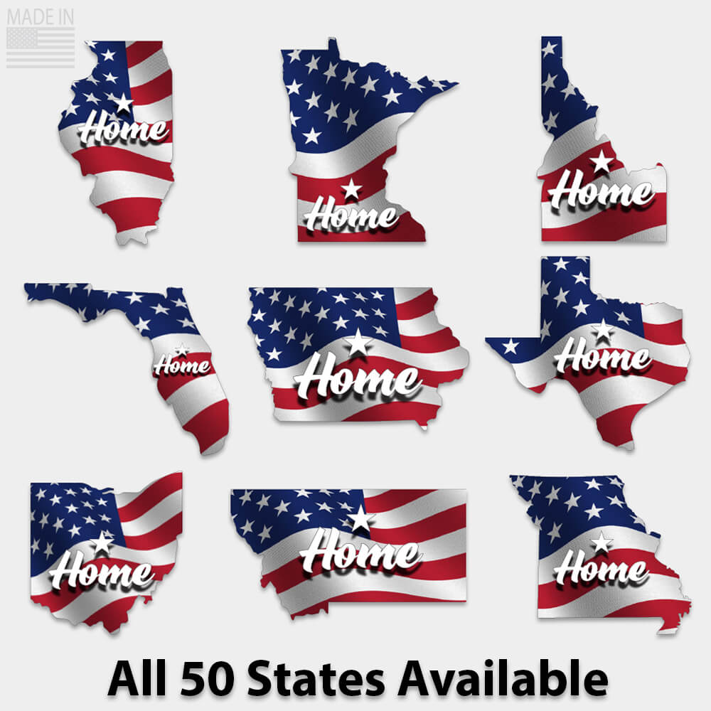 Shop | Home State American Flag Sticker | Revolution Mfg