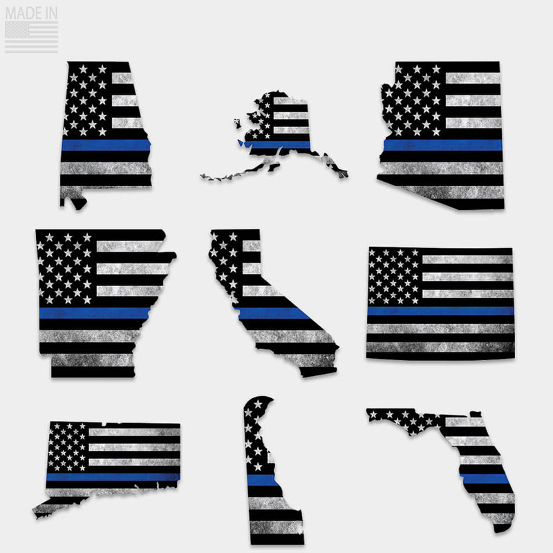 Shop | Thin Blue Line Sticker - US States | Revolution Mfg