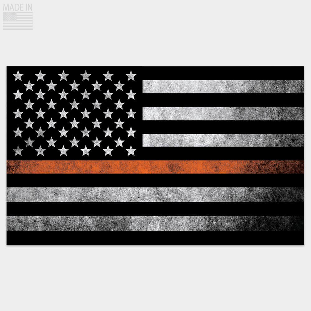 Shop | Thin Orange Line Flag Sticker | Revolution Mfg