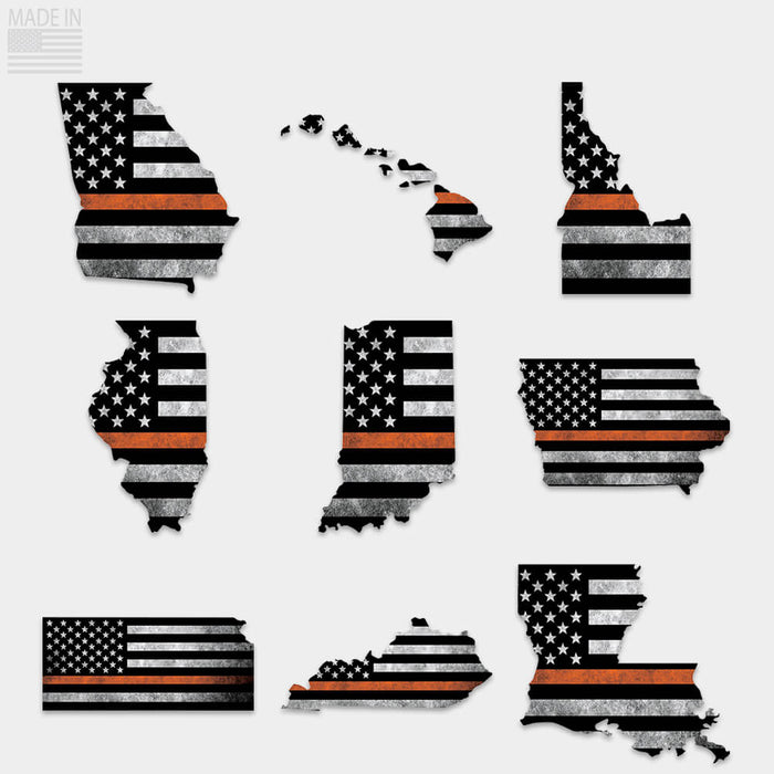 Shop | Thin Orange Line Sticker - US States | Revolution Mfg