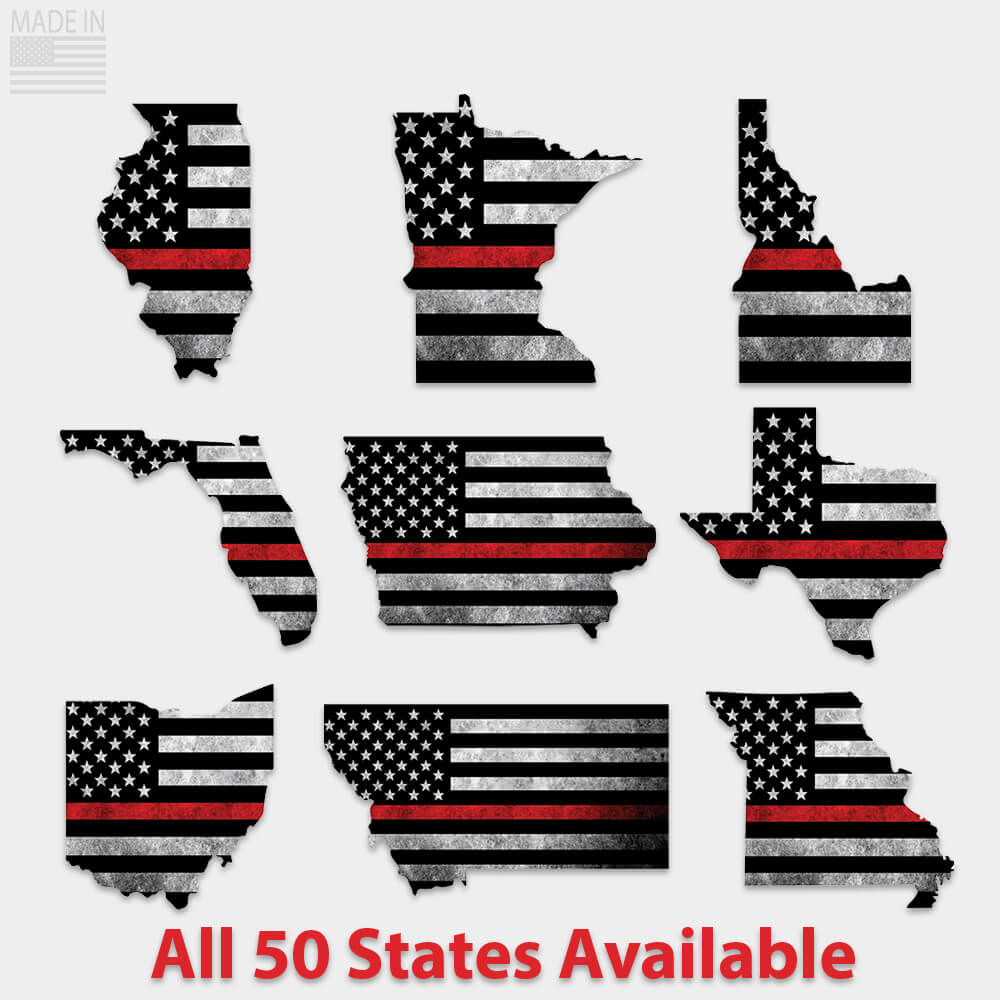Shop | Thin Red Line Sticker - US States | Revolution Mfg