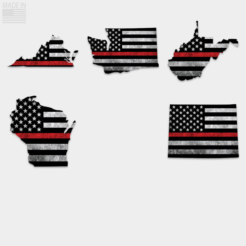 Shop | Thin Red Line Sticker - US States | Revolution Mfg